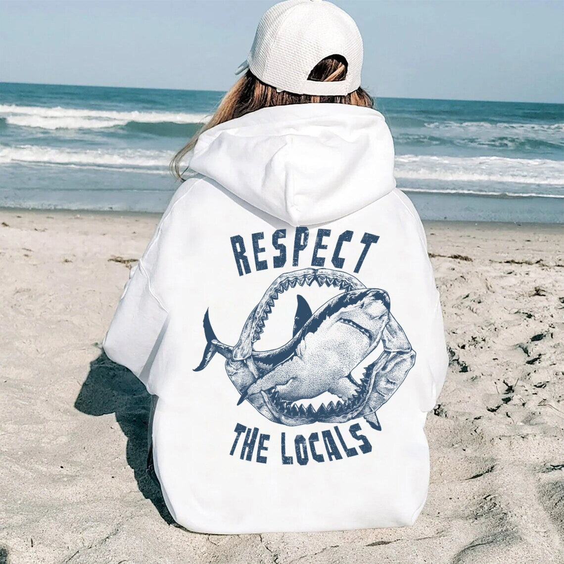 Respect The Locals Shark Hoodie – Blue Ocean Project USA